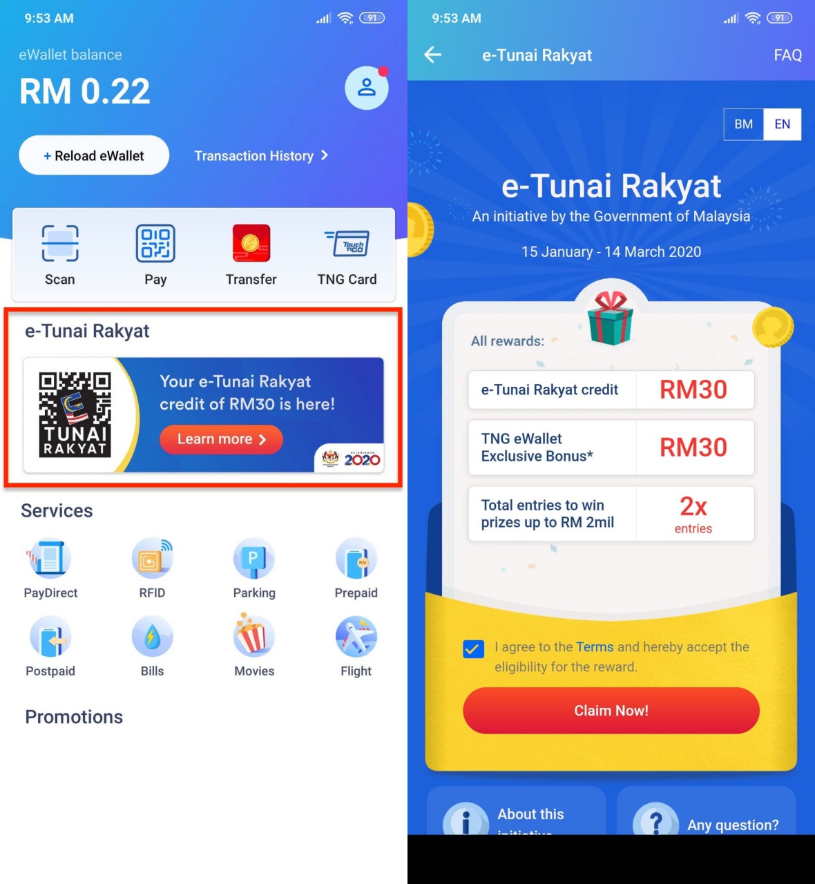 Cara Tebus RM30 e-Tunai Rakyat Dari TnG e-Wallet, Boost Dan GrabPay